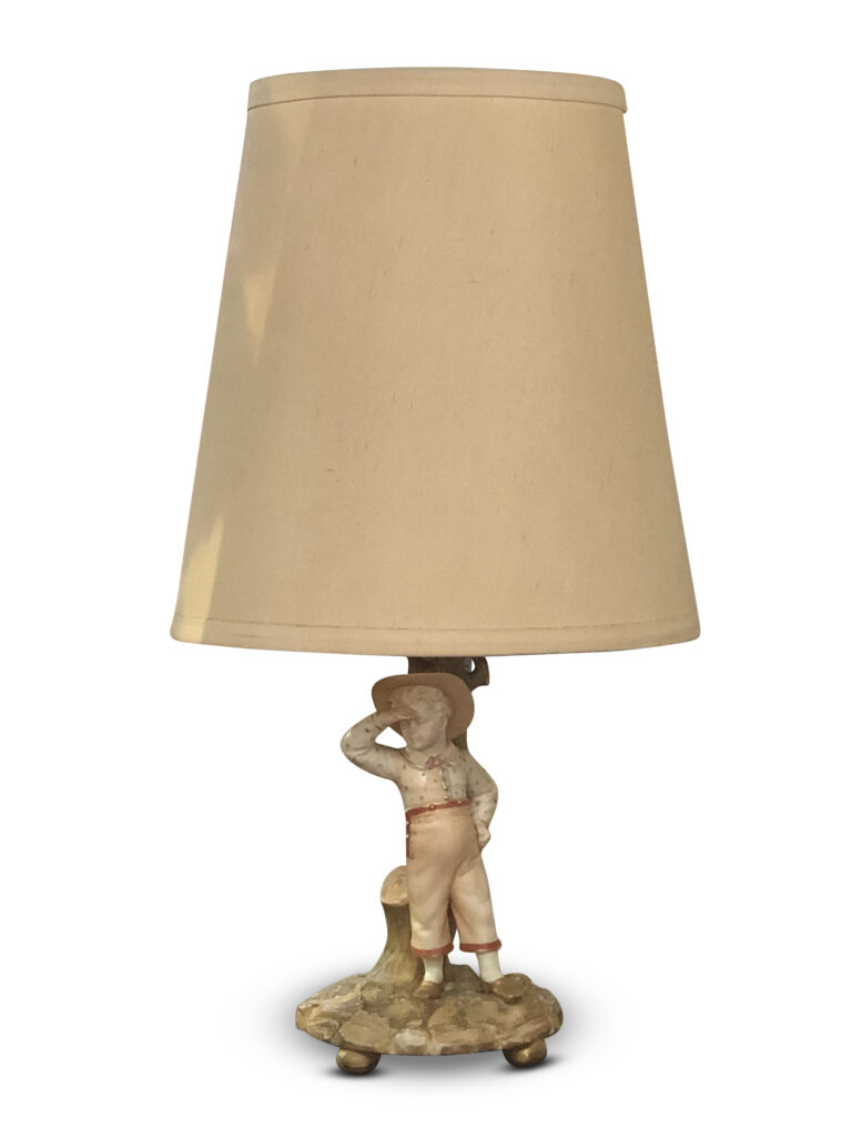 Royal Worcester Figured Lamp of Boy, c.1880 - Valentine’s Antique Gallery