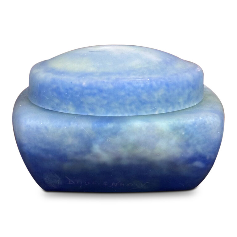 Art deco Daum Nancy blue powder bowl with lid c.1920 - Valentine’s ...